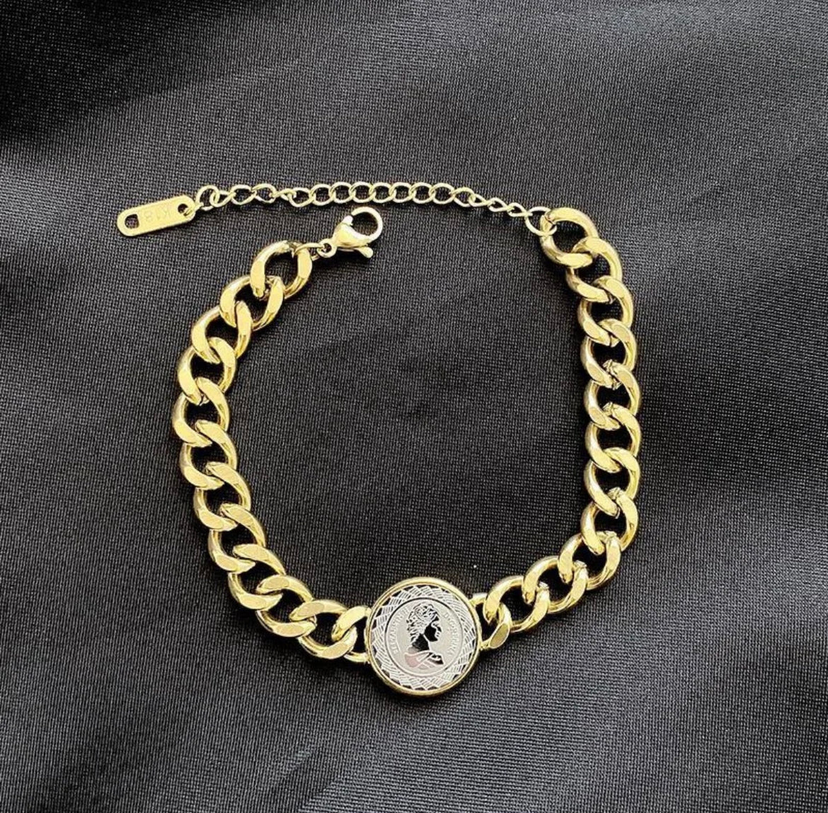 queen coin cuban bracelet – bubs & sass